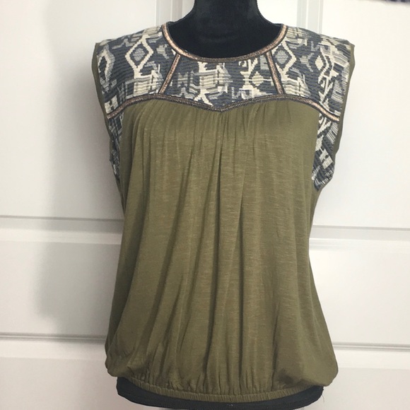 JW | Tops | Jw Tribal Jacquard Yoke Tank Top | Poshmark